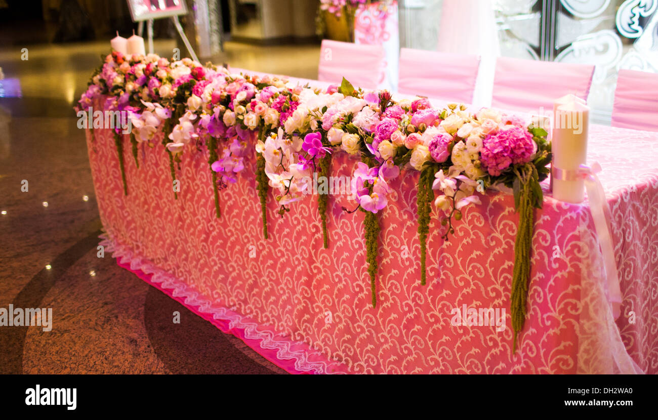 Celebratory tables in the banquet hall Stock Photo - Alamy