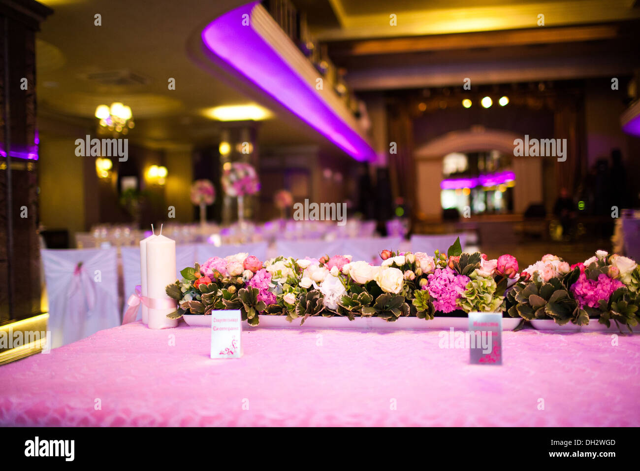 Celebratory tables in the banquet hall Stock Photo - Alamy