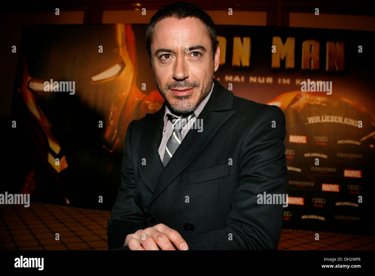 Robert Downey Jr. at the photocall of the film "Iron Man" in Berlin ...