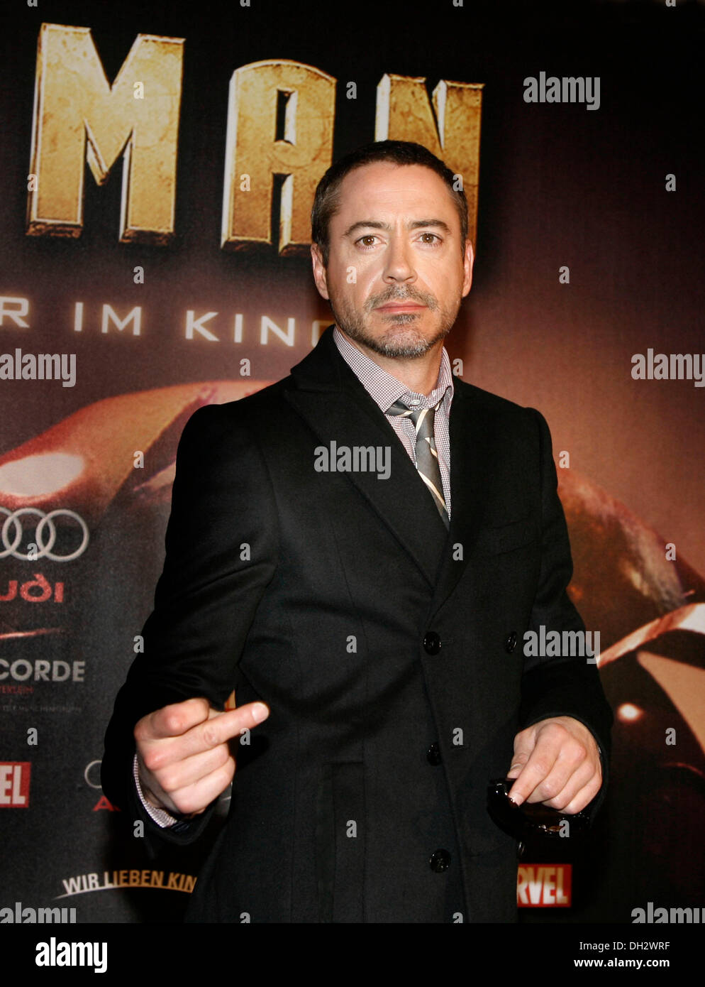 Robert Downey Jr. at the photocall of the film "Iron Man" in Berlin ...