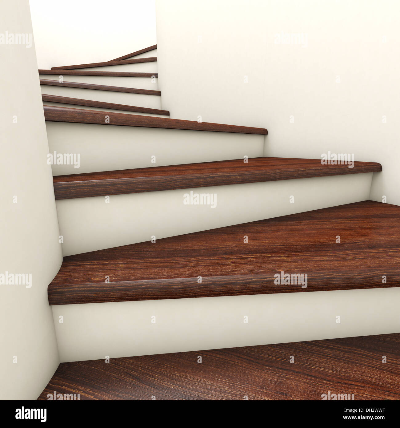 3d image of wood stair Stock Photo - Alamy