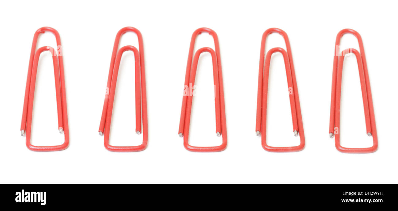 Red paper clips closeup Stock Photo - Alamy