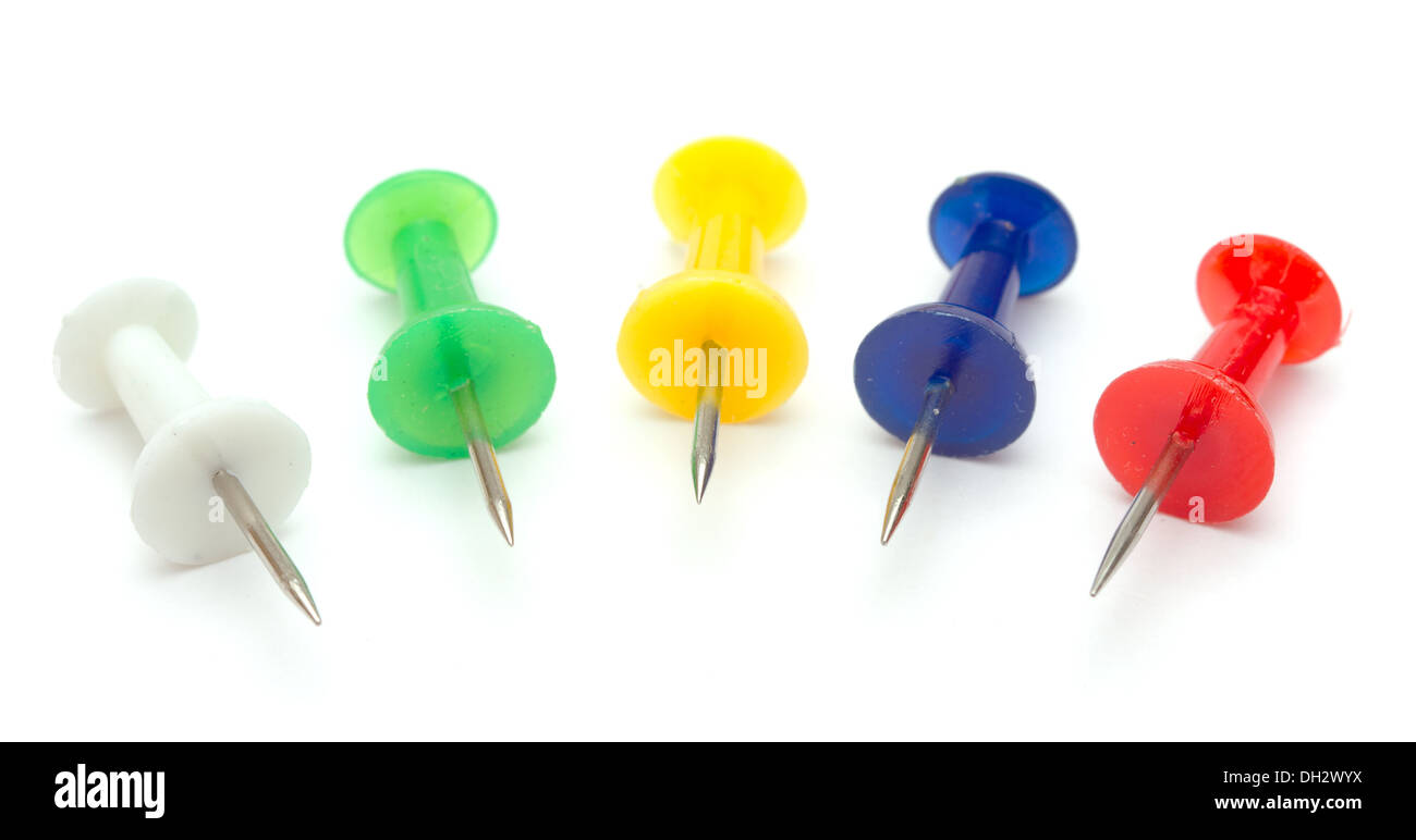 Colorful office push pins Stock Photo - Alamy