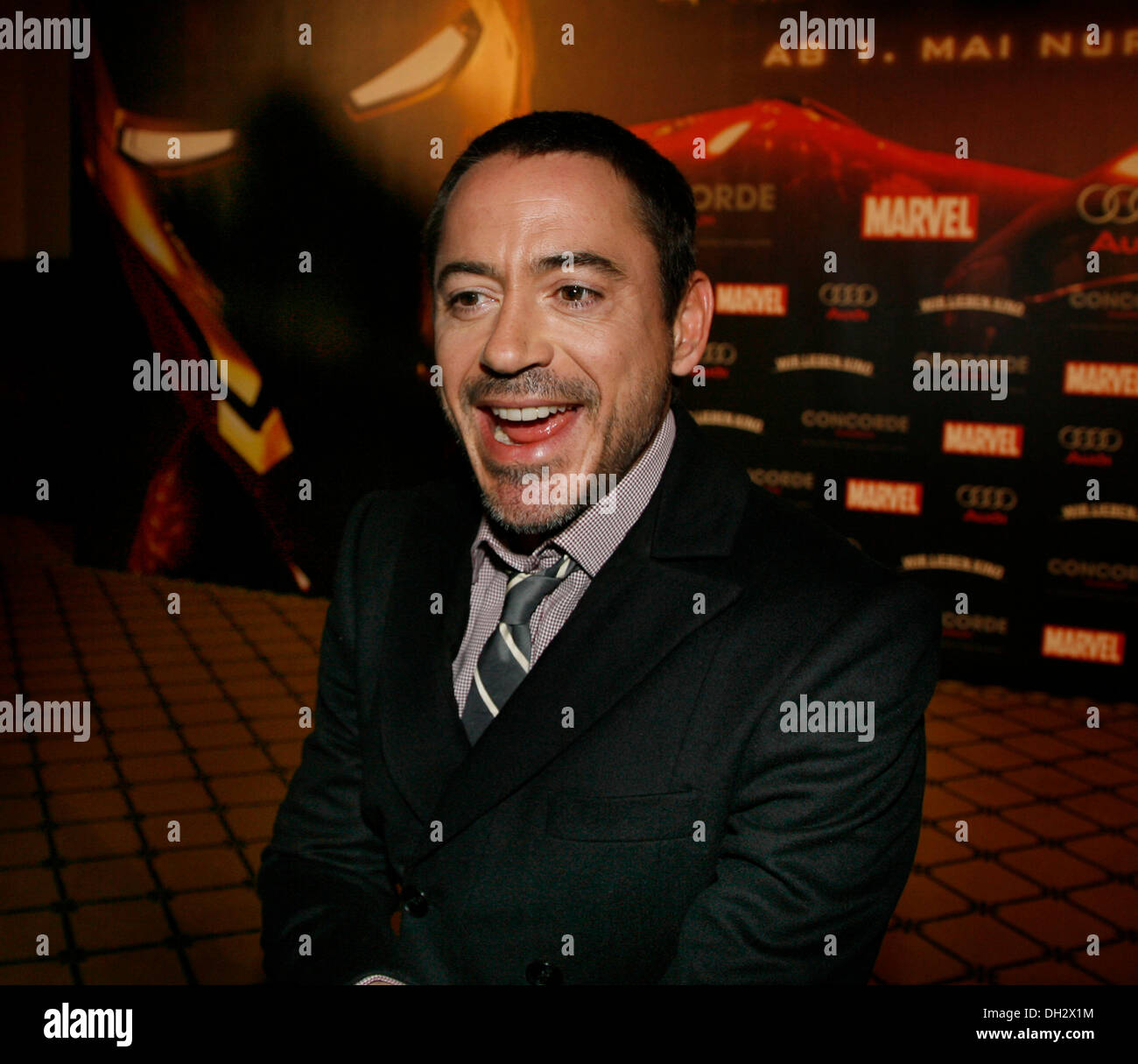 Robert Downey Jr. at the photocall of the film "Iron Man" in Berlin ...