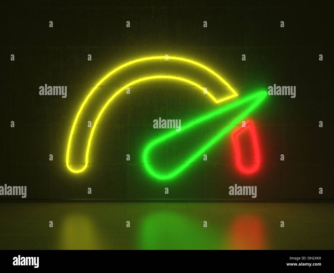 Tachometer - Series Neon Signs Stock Photo - Alamy