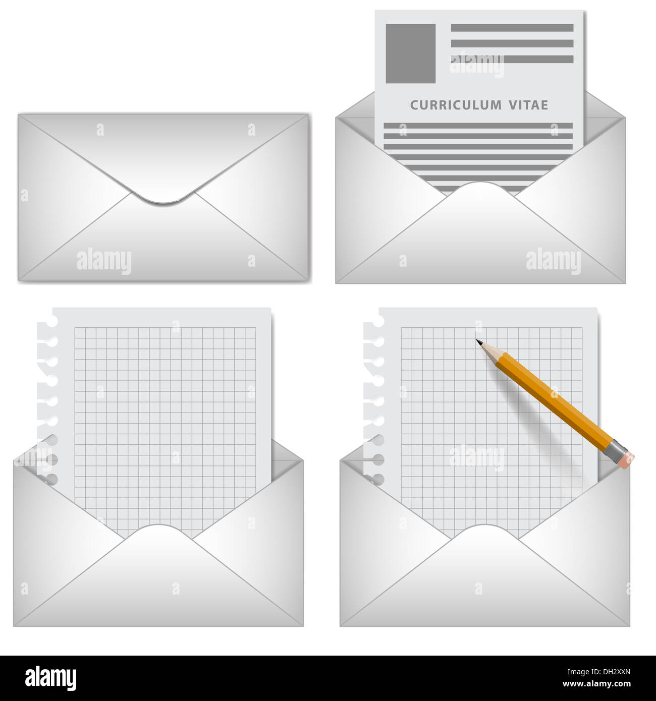 Vector envelope on white background Stock Photo - Alamy