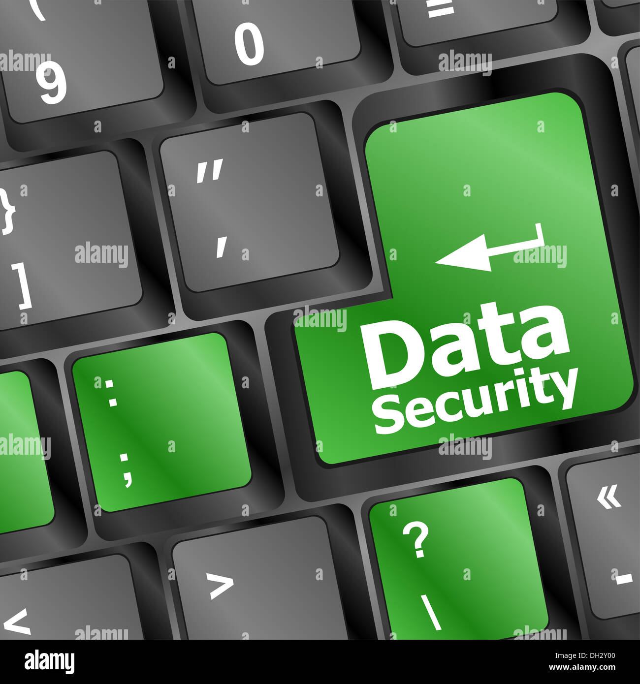 data security word green keyboard button Stock Photo - Alamy