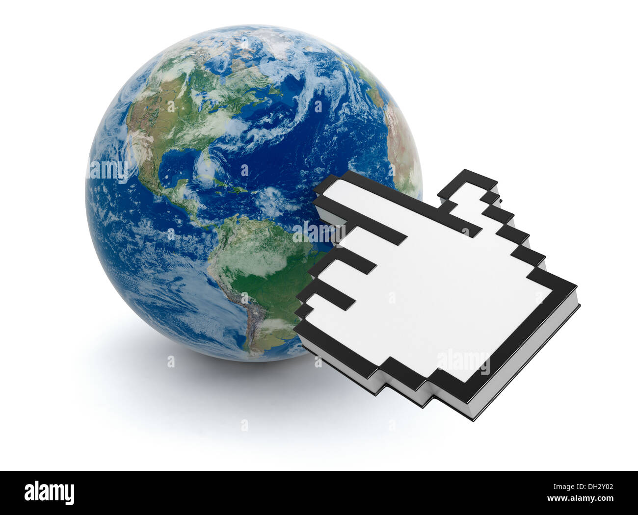 Cursor and Globe (clipping path included Stock Photo - Alamy