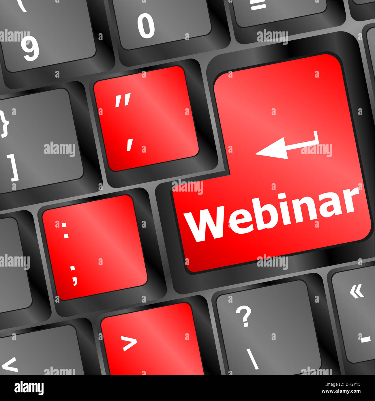 red webinar button on keyboard Stock Photo - Alamy