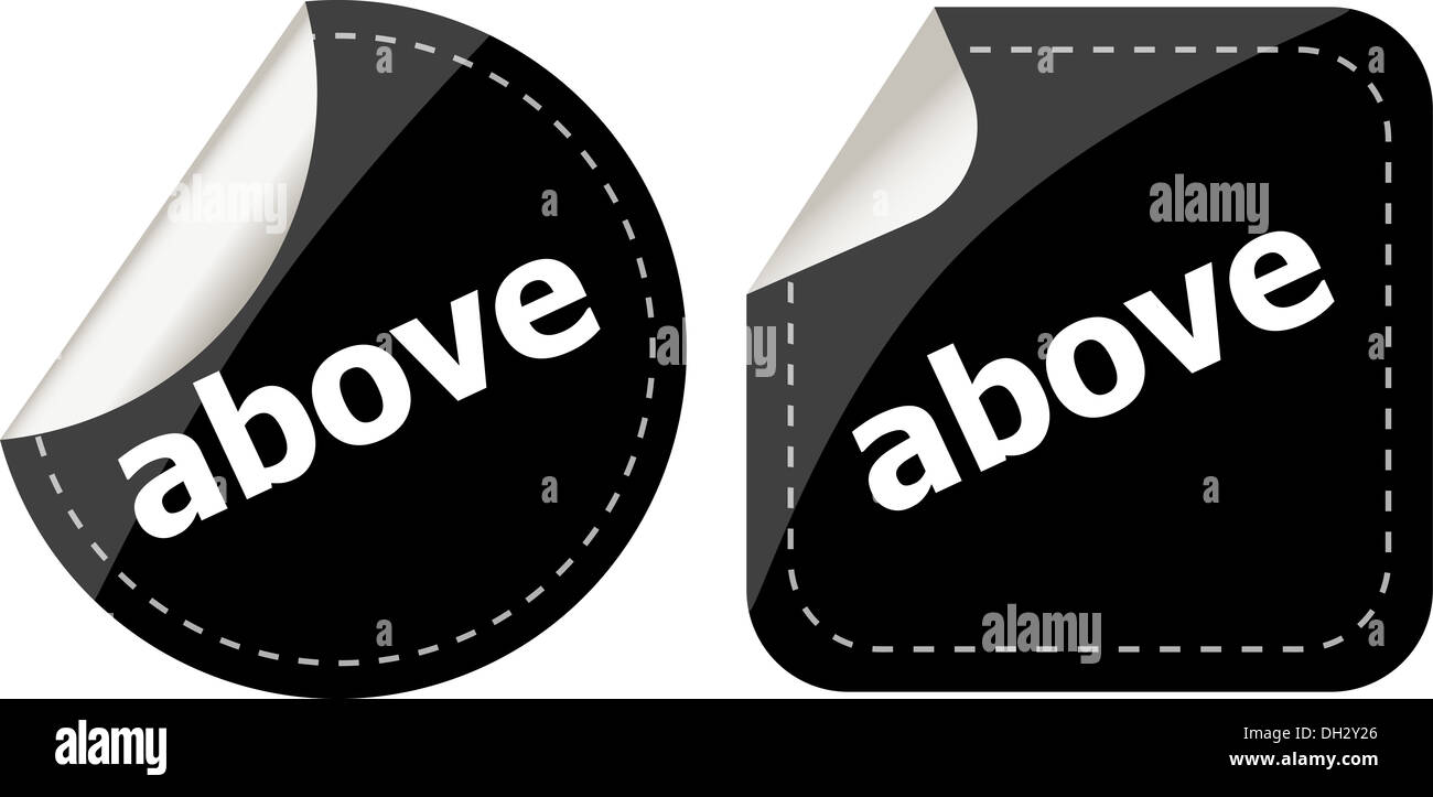 above word black stickers set icon button Stock Photo - Alamy