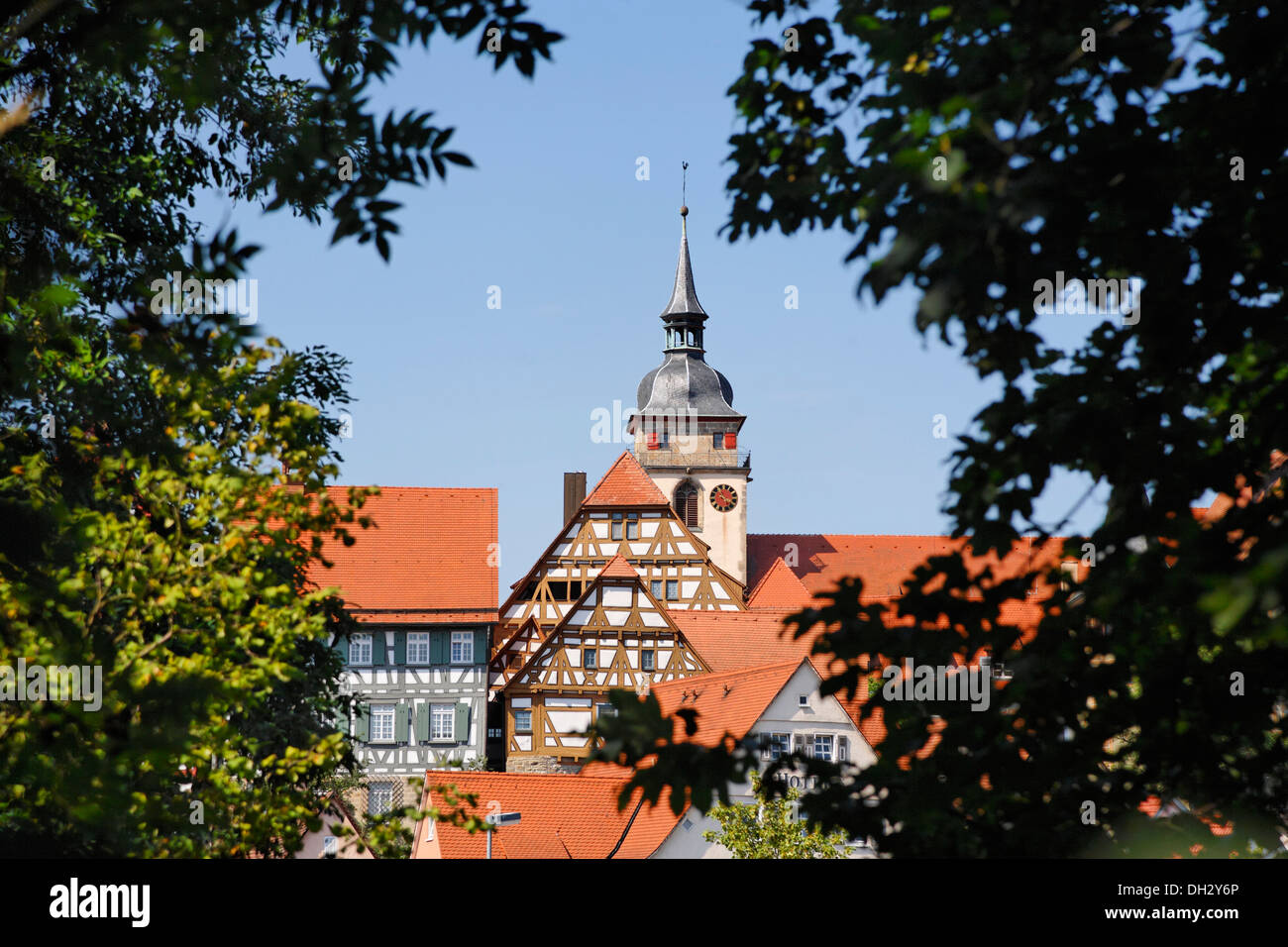 Germany, Baden-Wuerttemberg, Bietigheim, houses, roofs, Deutschland ...
