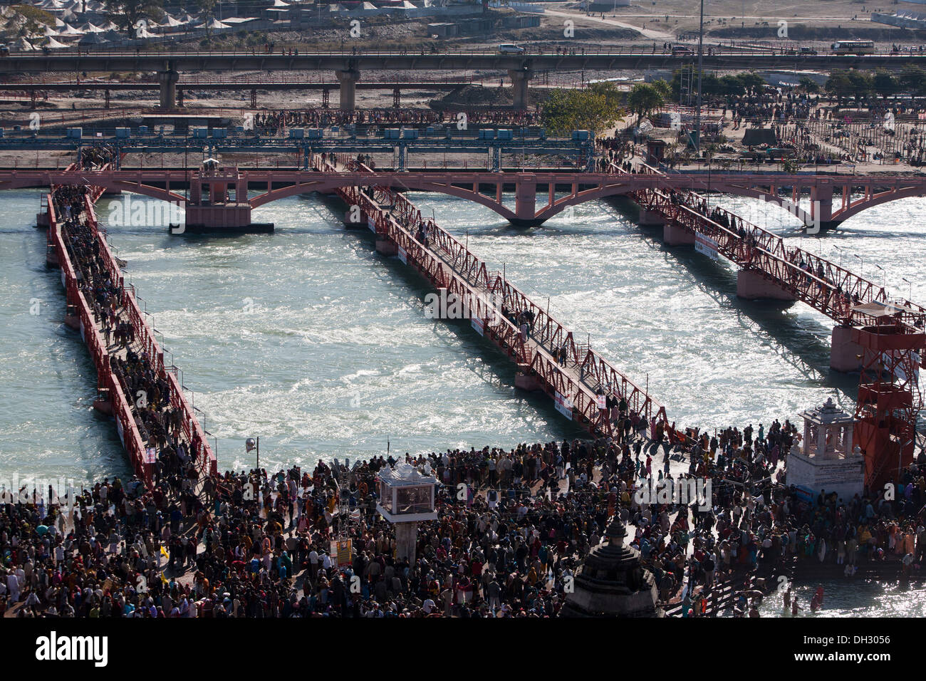bridges over Ganga river ganges Haridwar Uttarakhand India Asia Stock ...