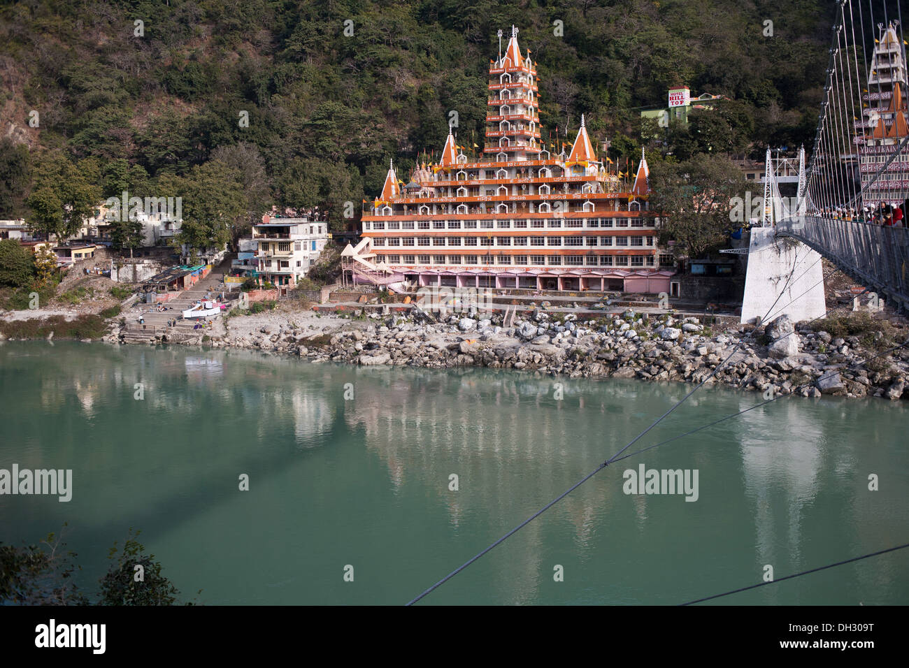temple on Ganga river ganges Rishikesh Uttarakhand India Asia Stock ...
