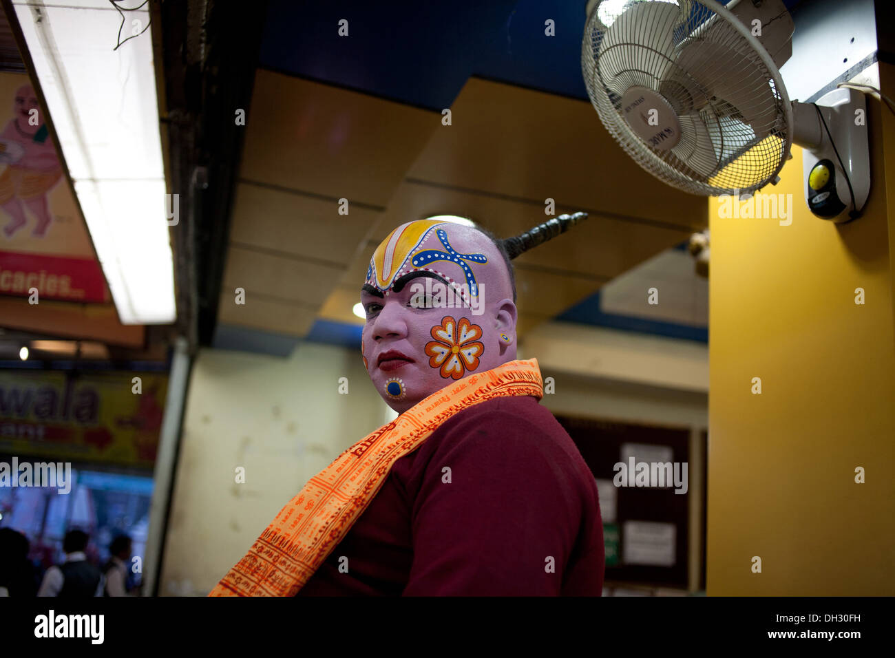 Indian man makeup with tall choti walla baba restaurant rishikesh india ...