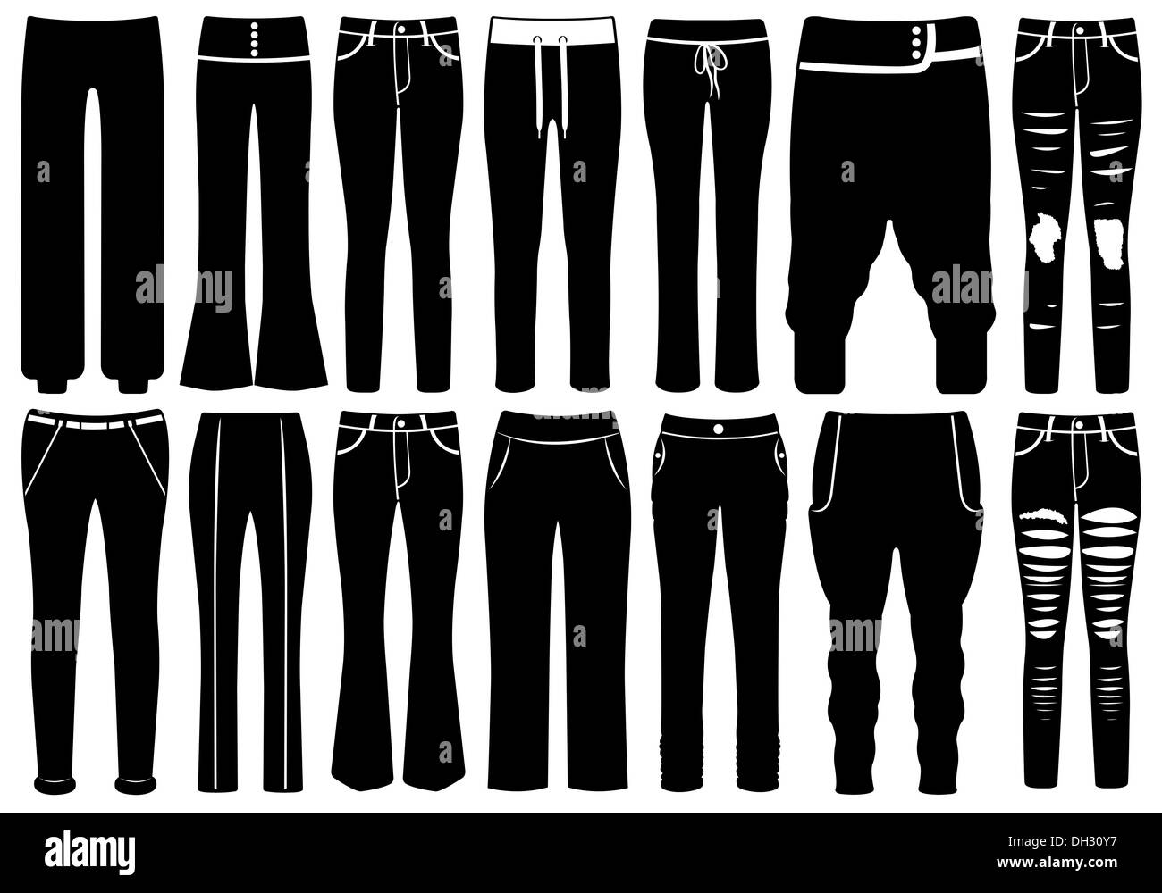 Set of different pants Stock Photo - Alamy
