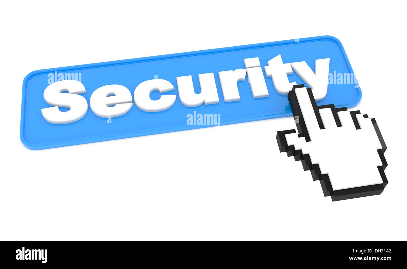 Security Button with Cursor on White Stock Photo - Alamy