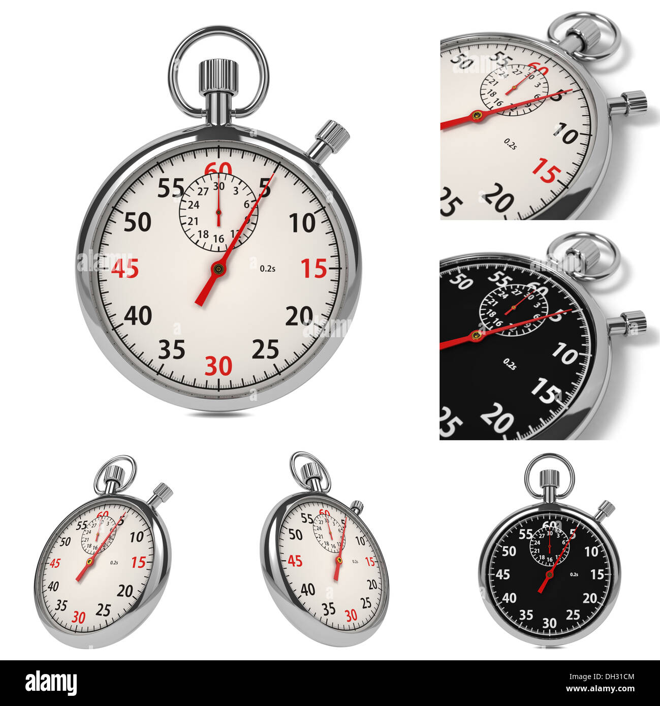 Stopwatch Set on White Background Stock Photo - Alamy