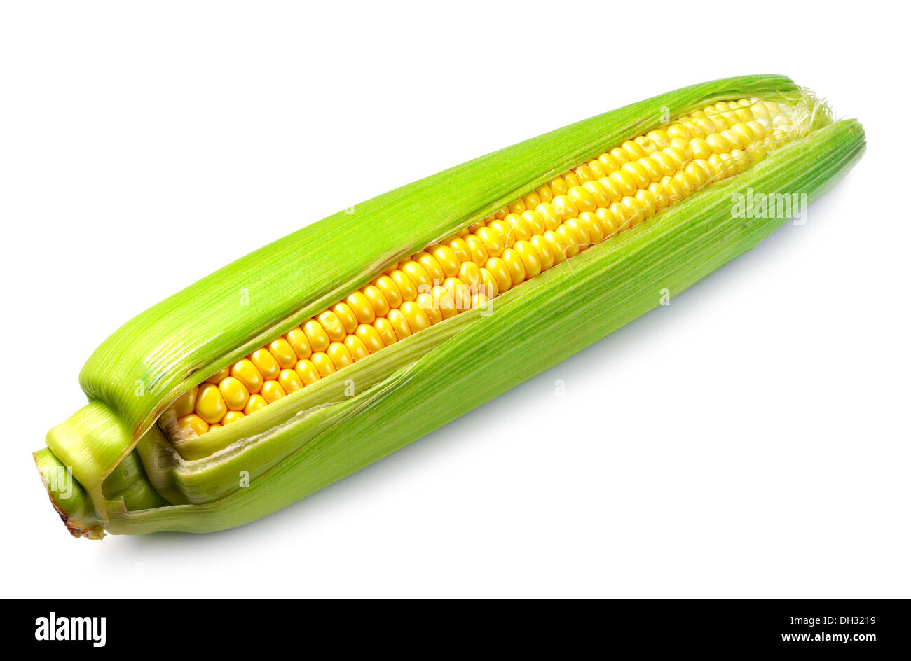 Raw corn on white background Stock Photo - Alamy