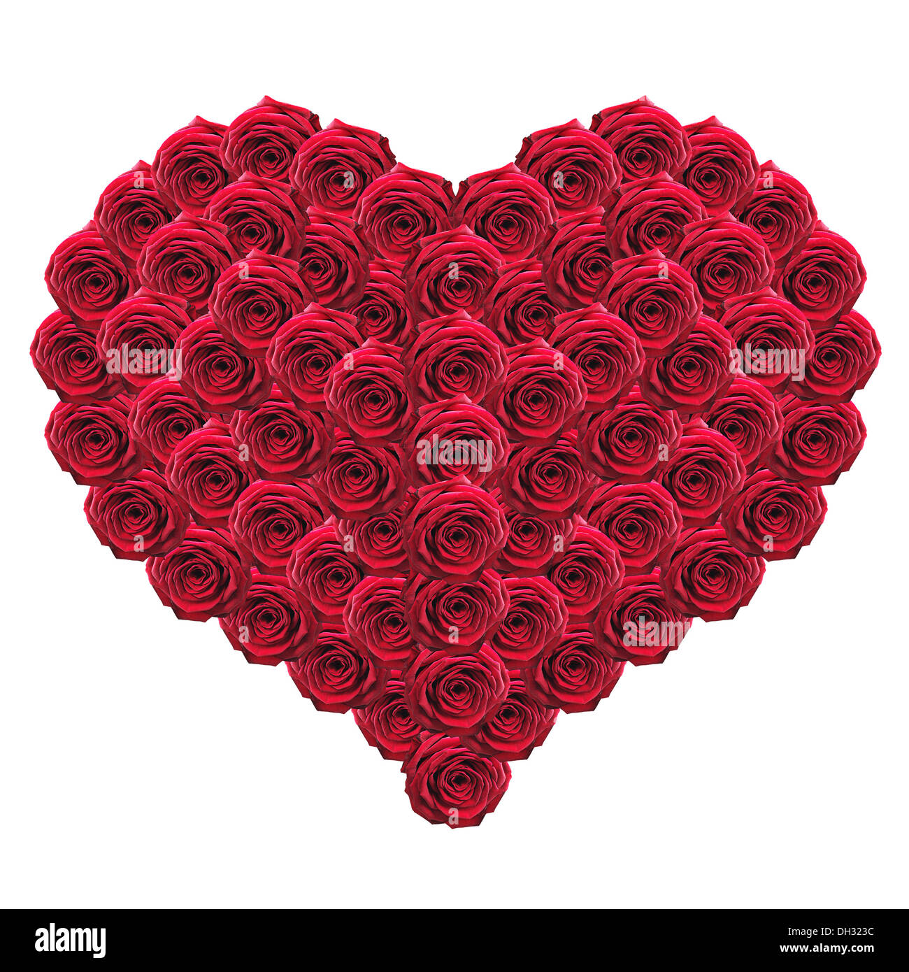 Heart of red roses isolated on white Stock Photo - Alamy