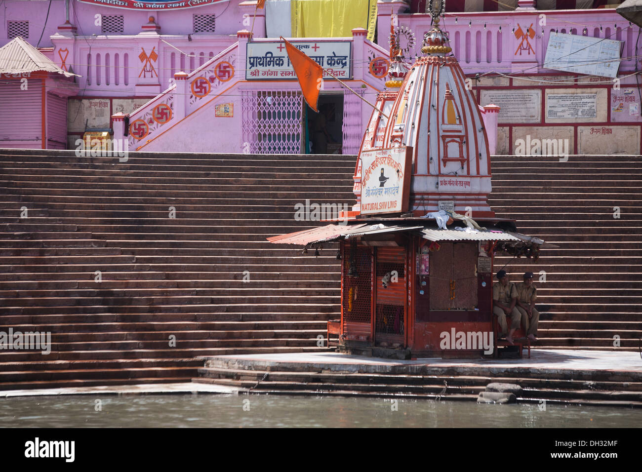 empty temple and ghat on ganga river Haridwar Uttarakhand India Asia ...