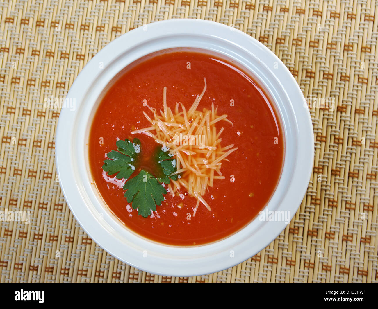 Thick and hearty tomato soup Stock Photo - Alamy