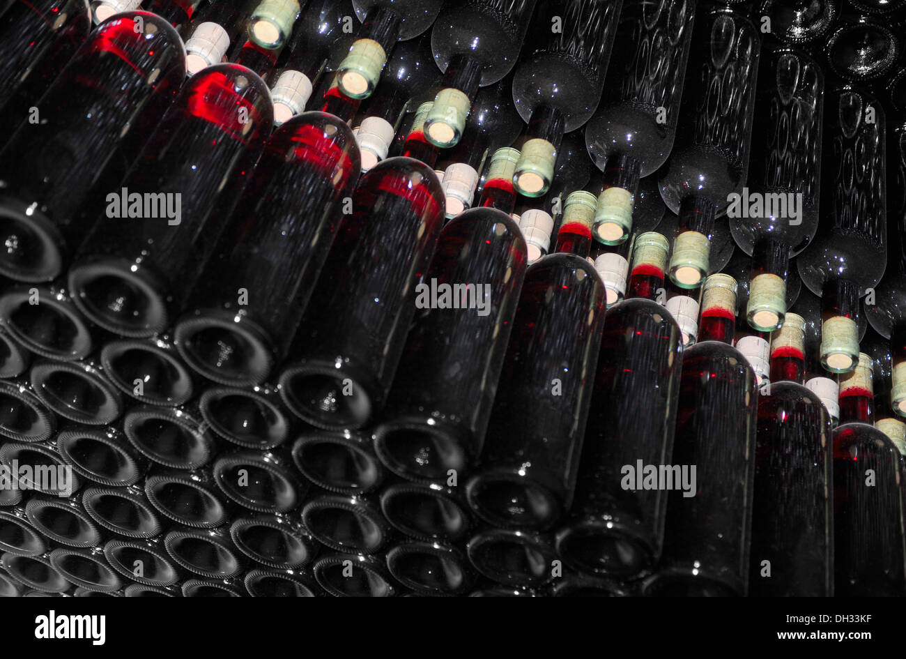 Old bottles of red wine Stock Photo - Alamy