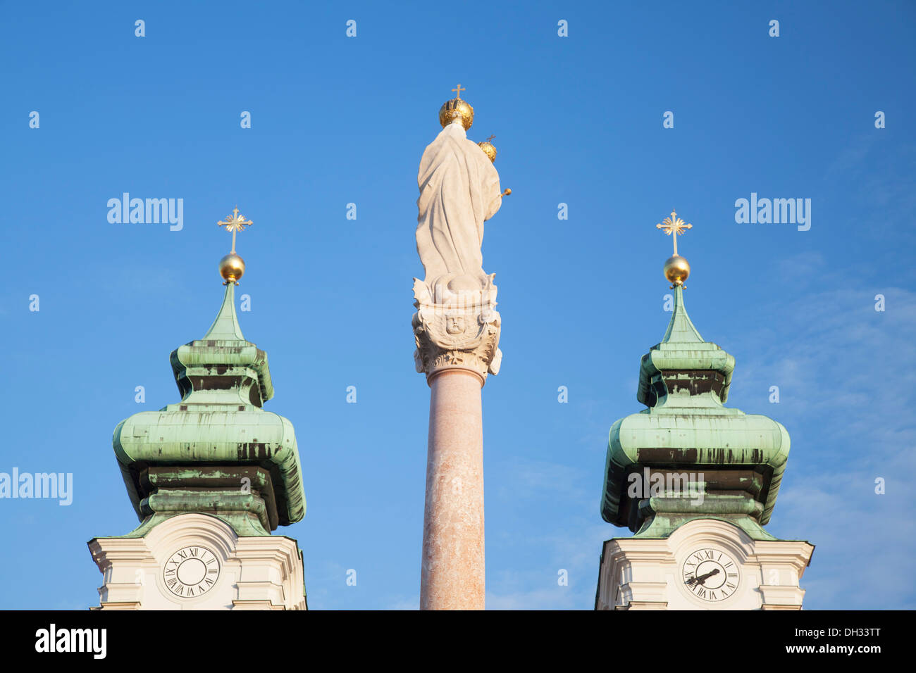 Column of the Virgin Mary and St Ignatius Church, Gyor, Western ...