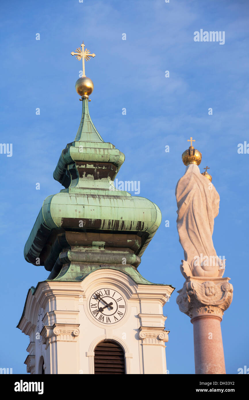 Column of the Virgin Mary and St Ignatius Church, Gyor, Western ...