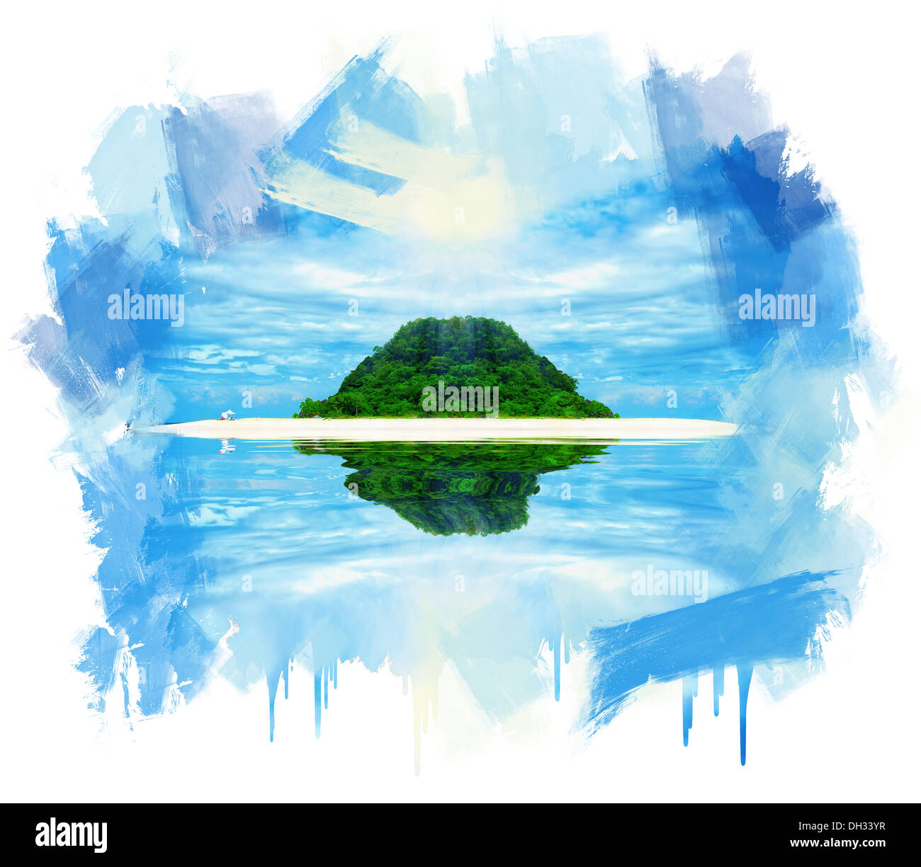 Sunny tropical beach on the island Stock Photo - Alamy