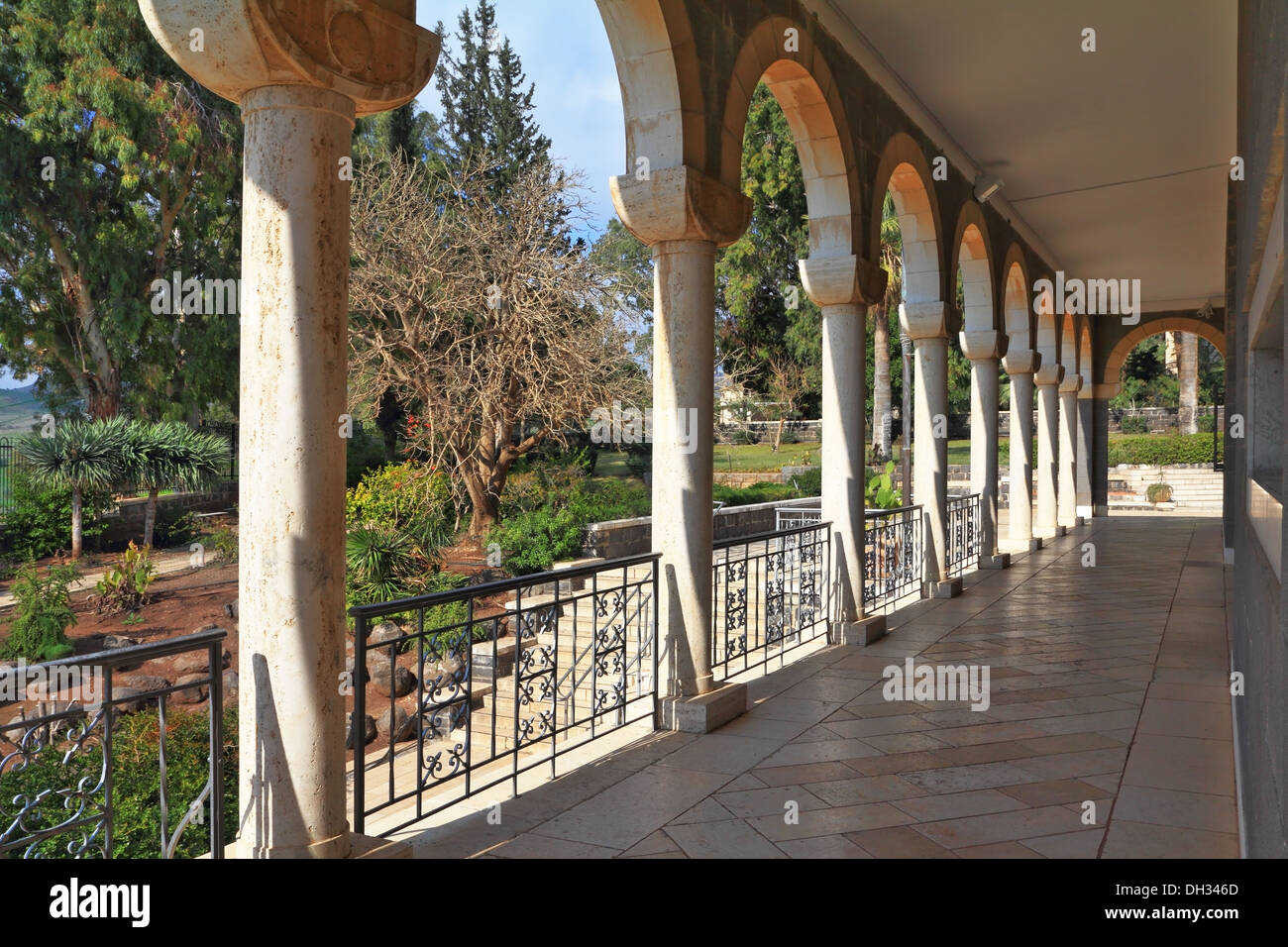The marble gallery with columns Stock Photo - Alamy