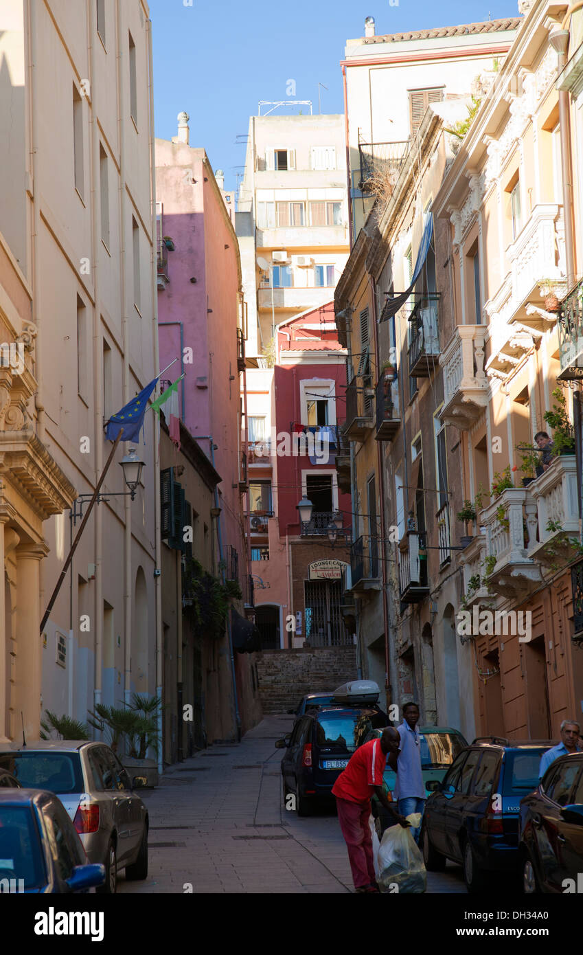 Sardinia cagliari marina district via hi-res stock photography and ...
