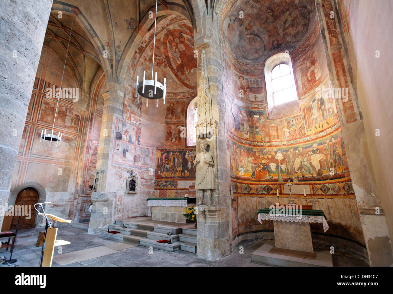 Switzerland, Grisons, Val Müstair (Munster), Benedictine Convent of St ...