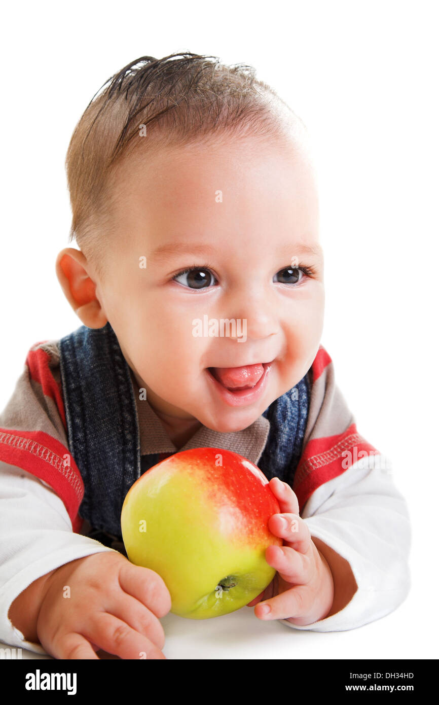 Boy has apple hi-res stock photography and images - Alamy