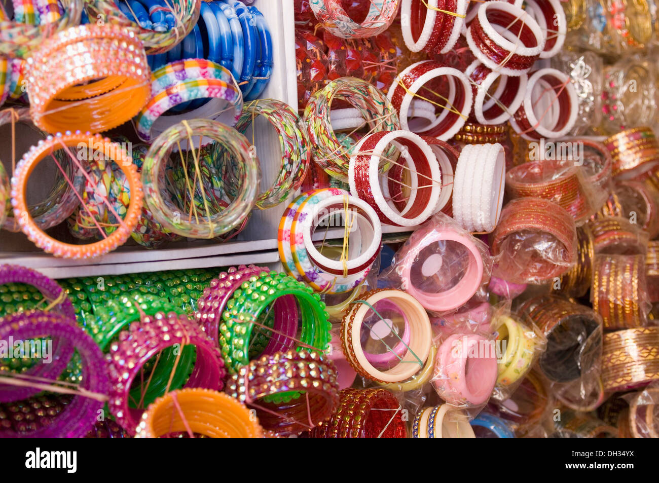 Bangles at a market stall, Pushkar, Rajasthan, India Stock Photo - Alamy