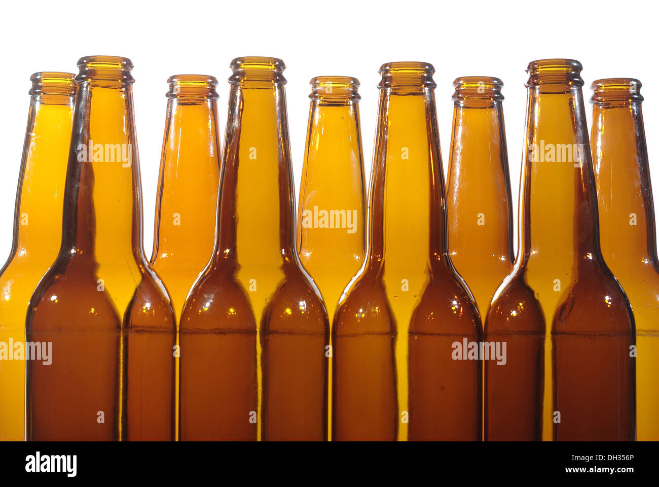 empty after beer standing in line bottles Stock Photo - Alamy