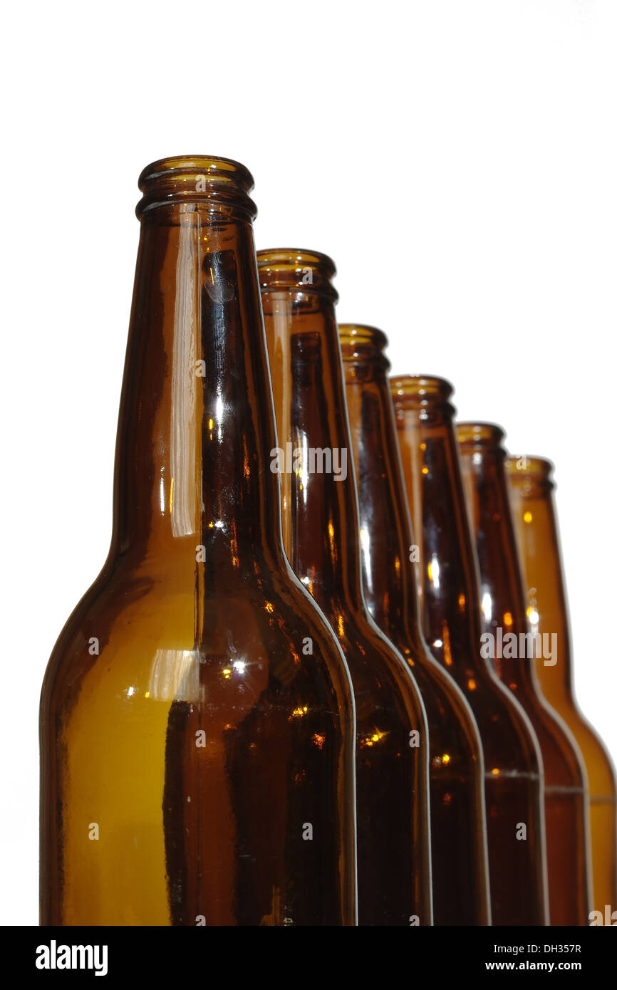 empty after beer standing in line bottles Stock Photo - Alamy
