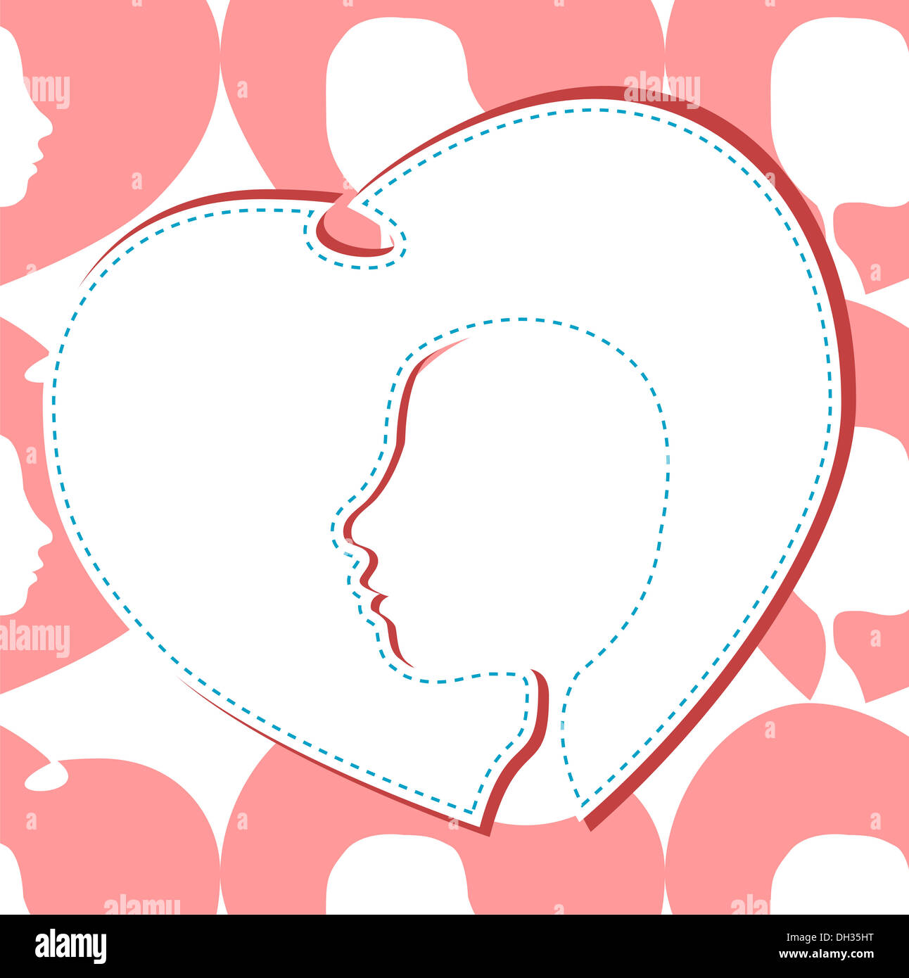 Female face silhouette outline hi-res stock photography and images - Alamy