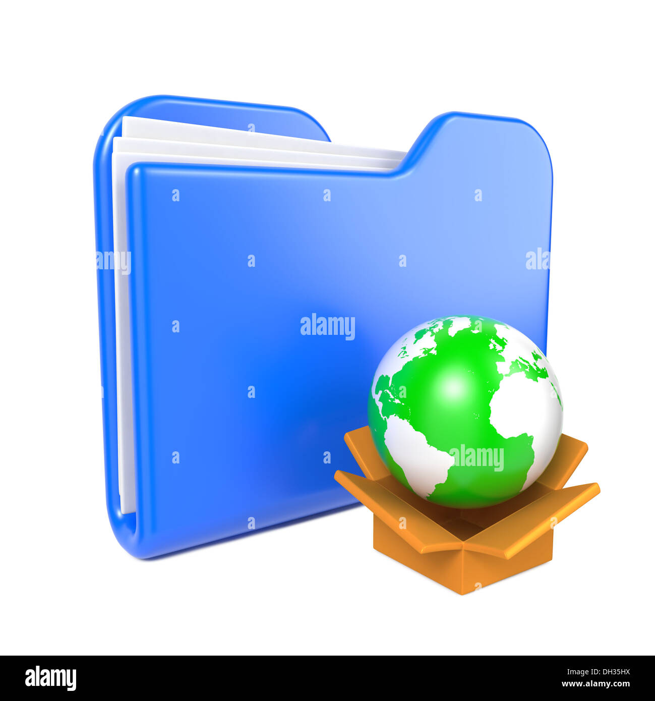 Blue earth globe white map hi-res stock photography and images - Alamy