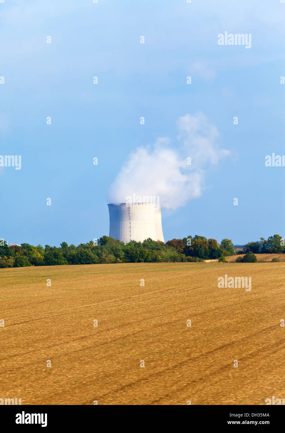 Steam over Nuclear power station. France Stock Photo - Alamy
