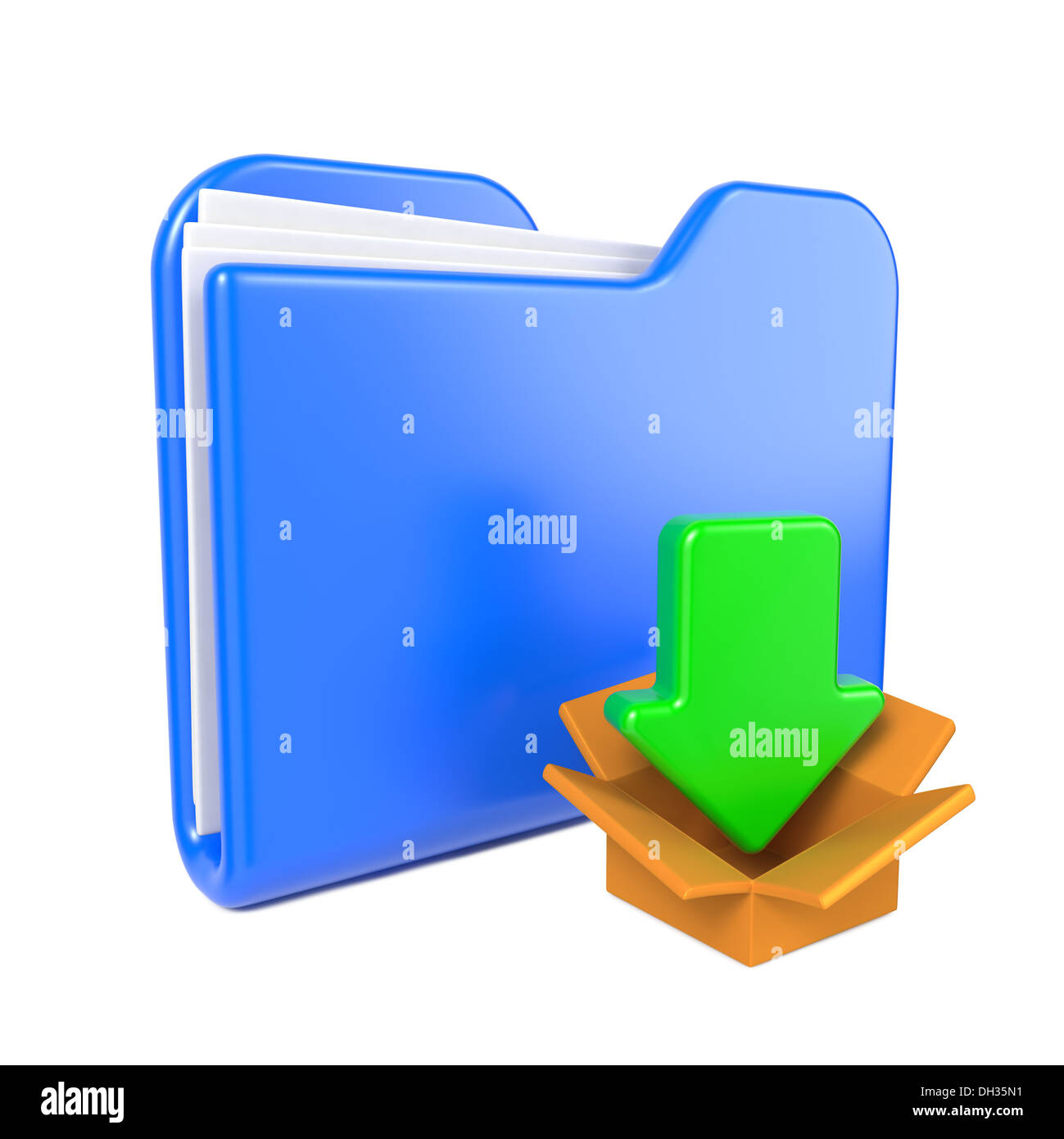 Download file folder icon 3d hi-res stock photography and images - Alamy