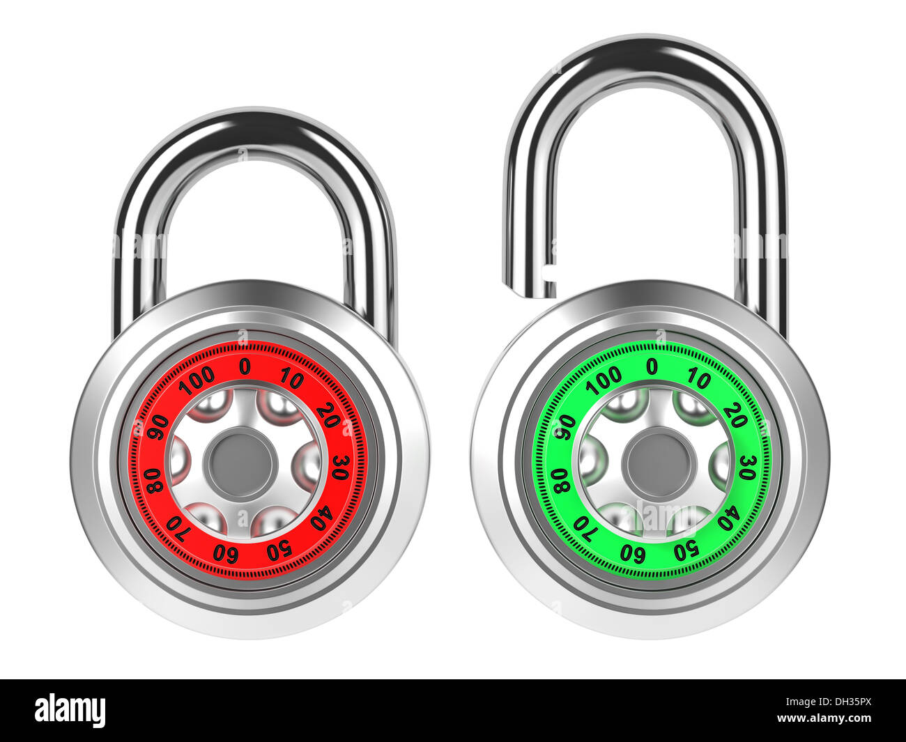 Combination Padlock Isolated on White Stock Photo - Alamy