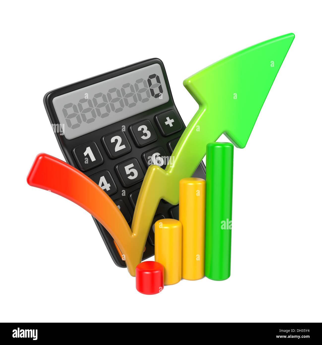 Business Concept with Calculator and Diagram Stock Photo - Alamy