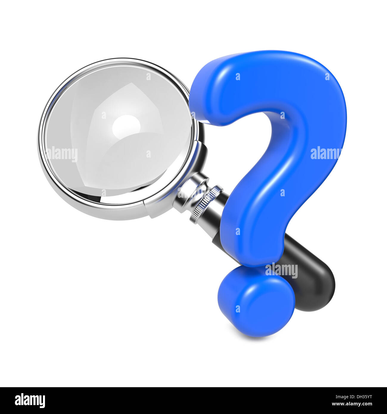 Magnifying Glass with Question Mark Stock Photo - Alamy