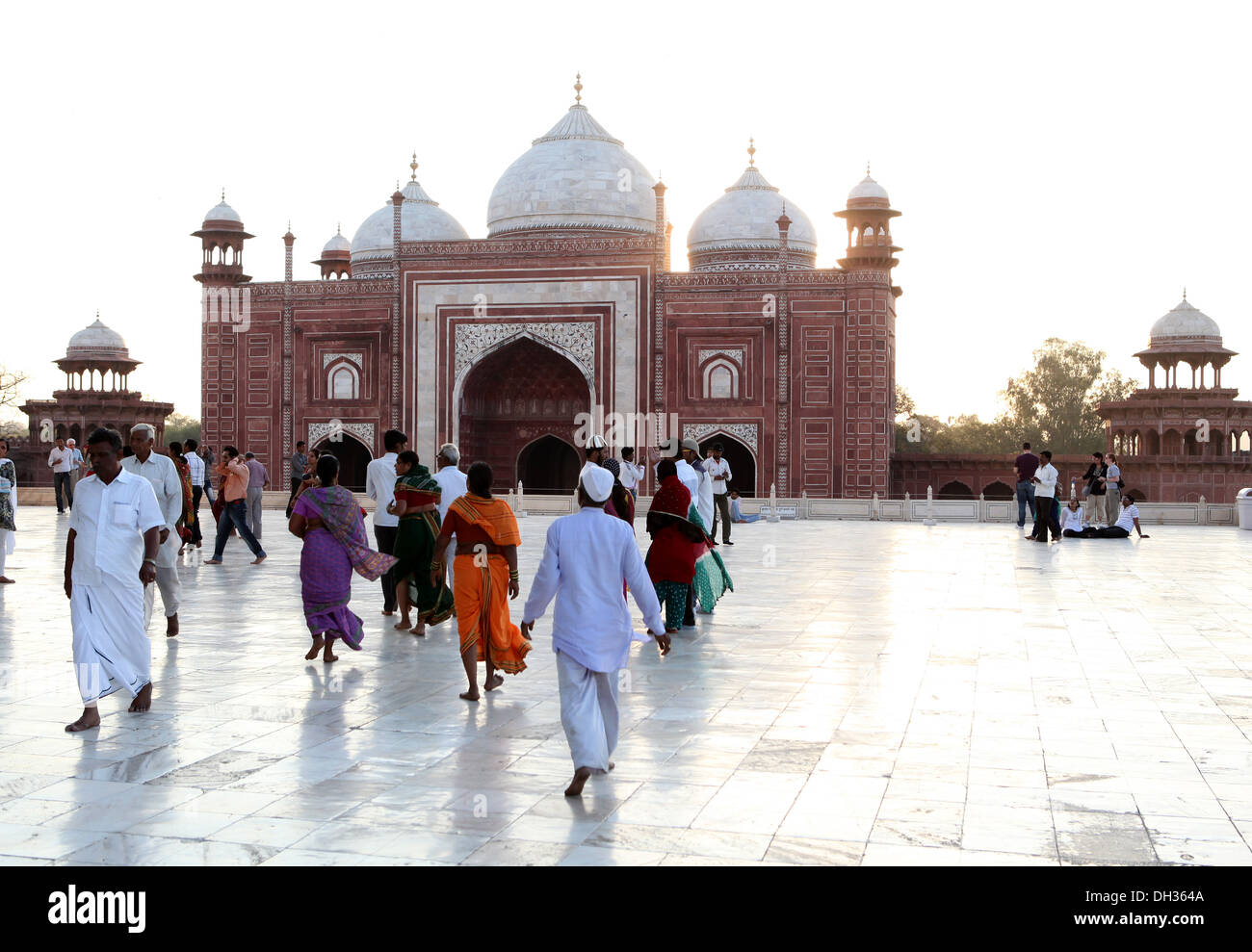 Red sandstone mosque, Taj Mahal, Agra, Uttar Pradesh, India, Asia Stock ...