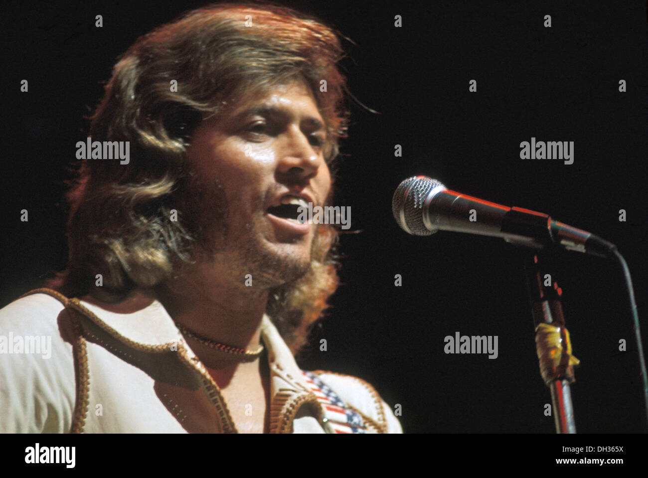 BEE GEES UK pop group with Barry Gibb about 1980 Stock Photo - Alamy