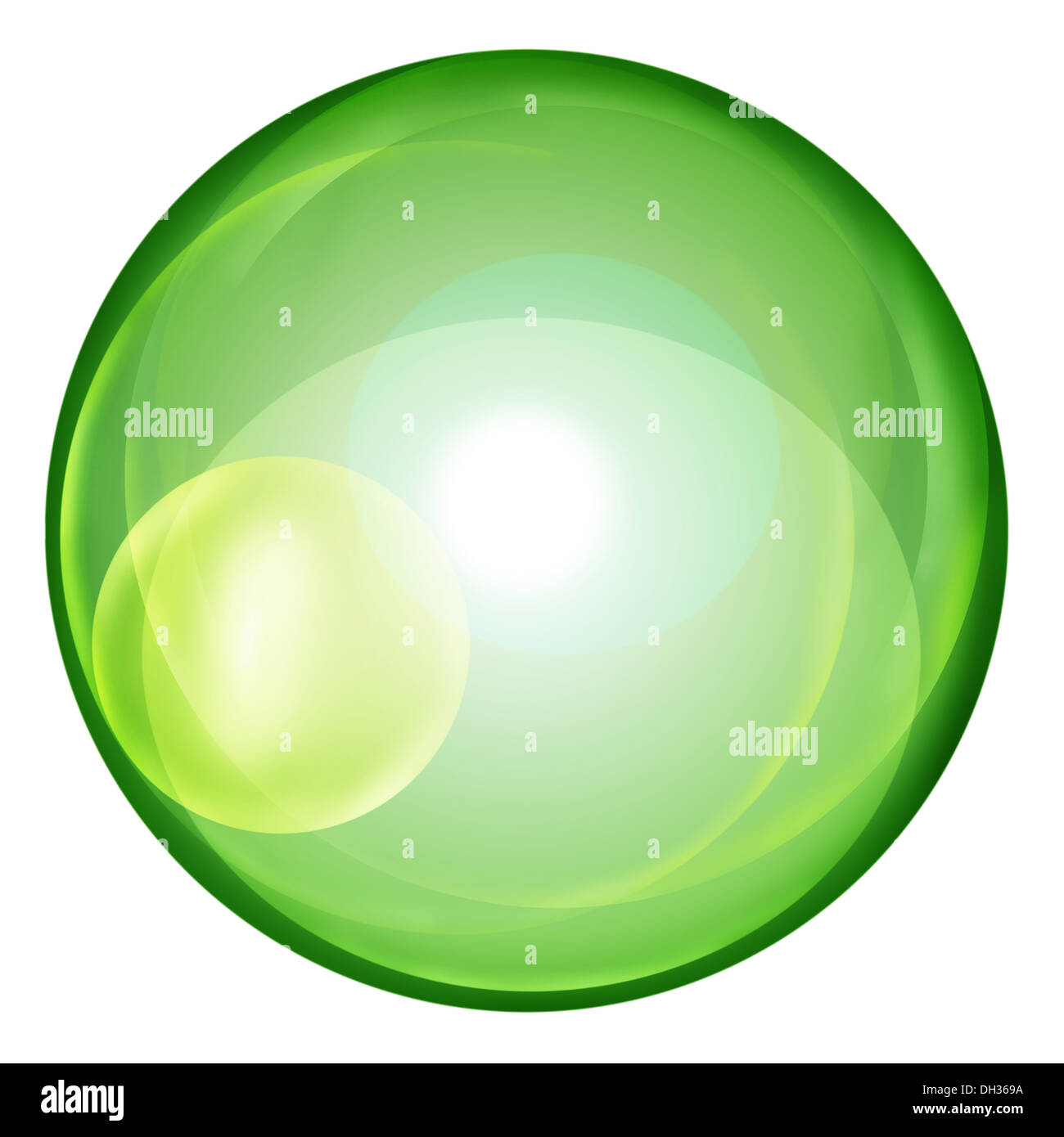 green clear ball on white background Stock Photo - Alamy