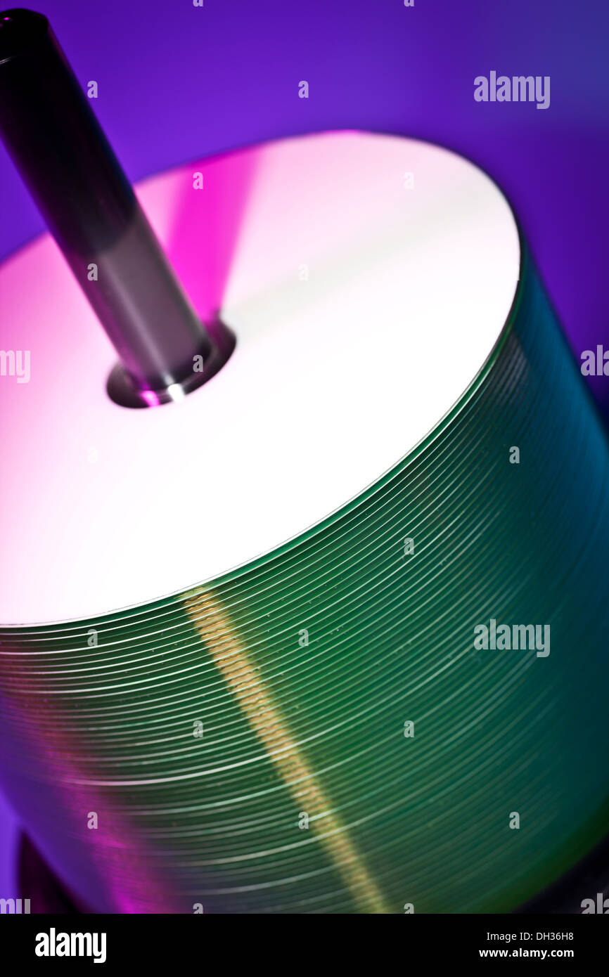 Spindle of burnable & printable CD's Stock Photo - Alamy