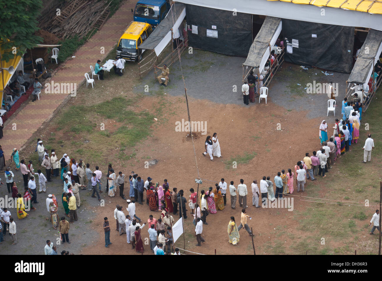 Indian elections queue hi-res stock photography and images - Alamy