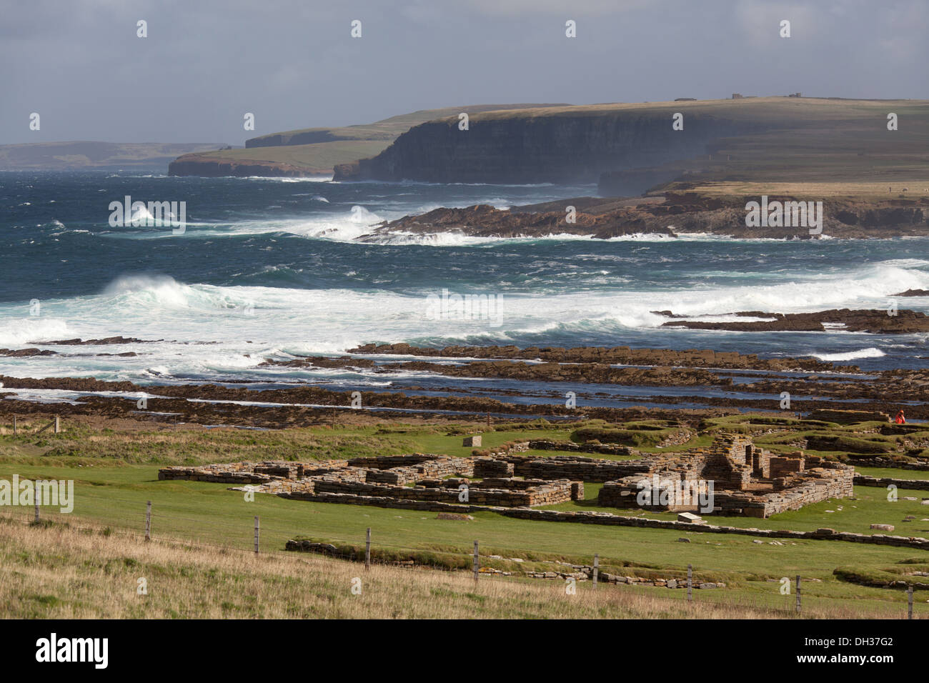 Islands of Orkney, Scotland. Picturesque view of the Burgh of Birsay ...