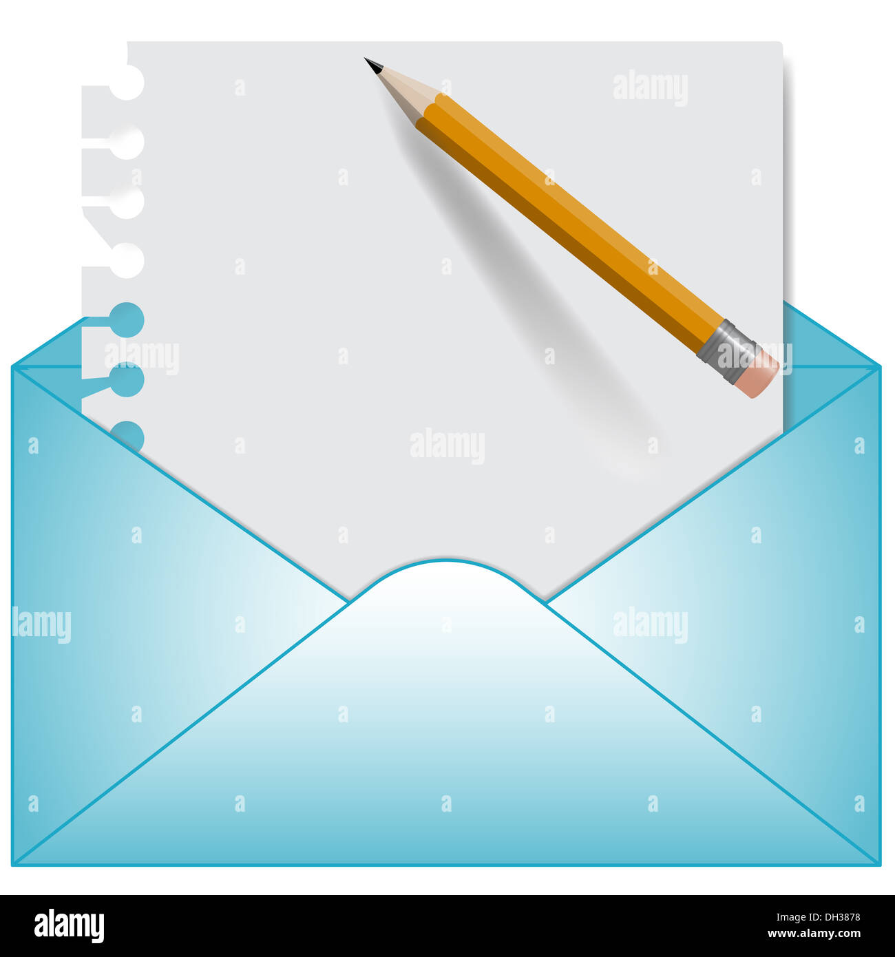 Letter and open envelope with pencil. Vector Stock Photo - Alamy